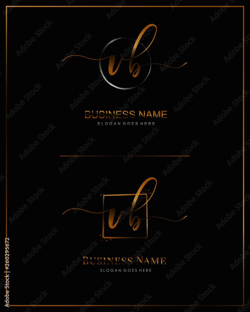 Initial V B VB handwriting logo vector. Letter handwritten logo ...
