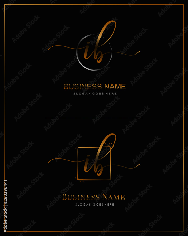 Initial I B IB handwriting logo vector. Letter handwritten logo ...
