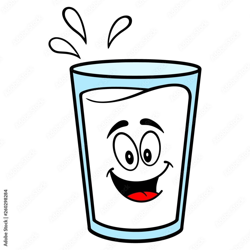 Glass of Milk Mascot - A vector cartoon illustration of a glass of Milk ...