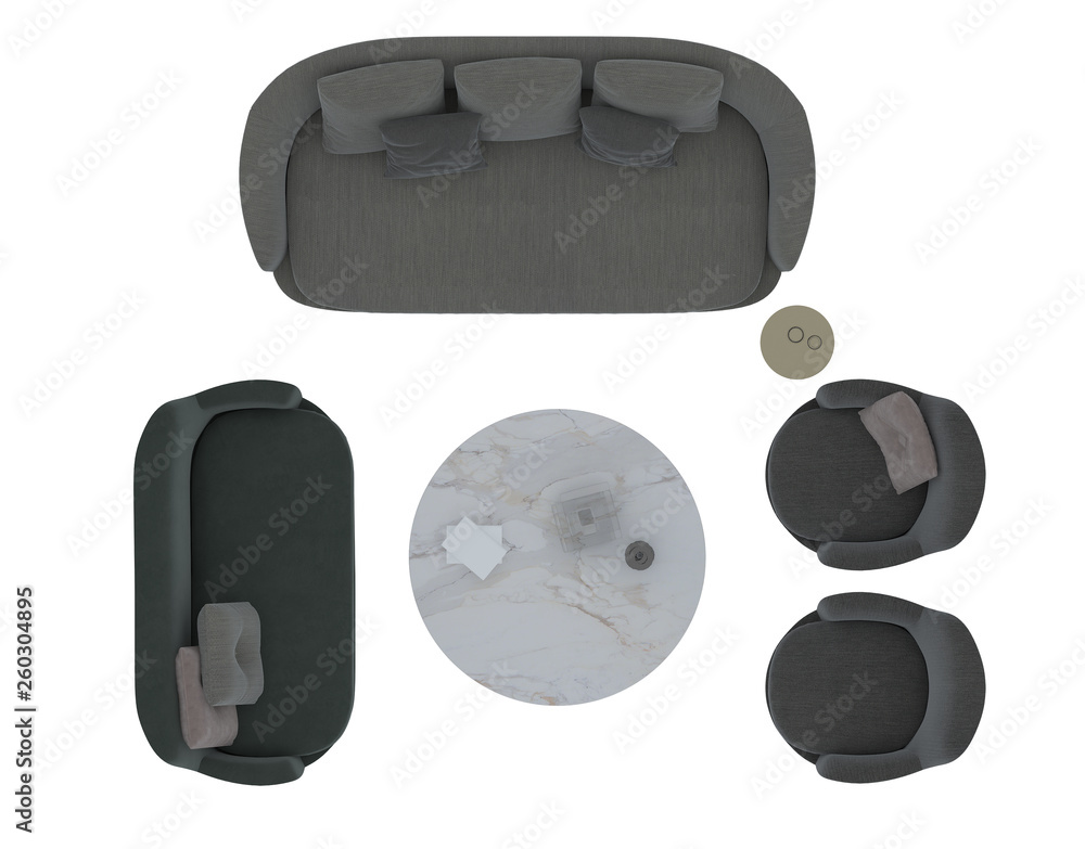 ภาพประกอบสต็อก sofa top view on white background ภาพ | Adobe Stock