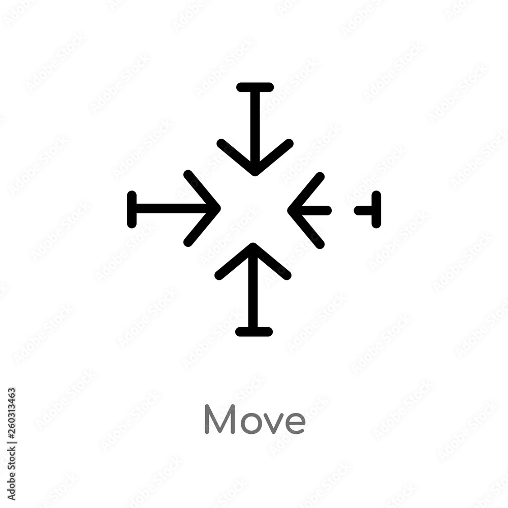 outline move vector icon. isolated black simple line element ...