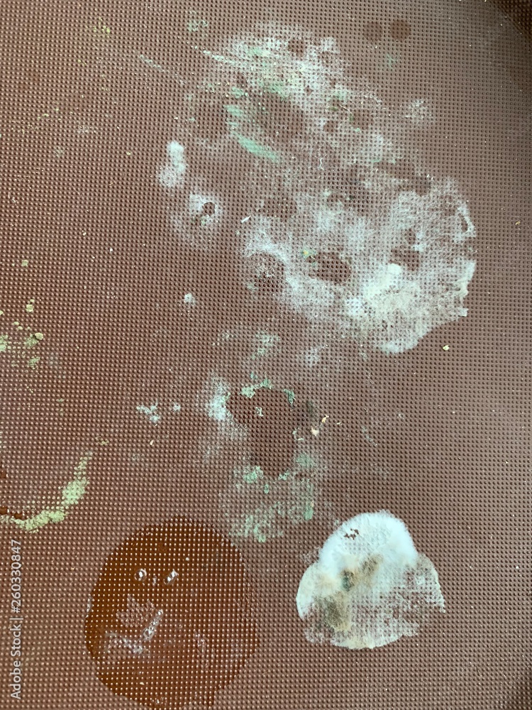 Bird droppings on a plastic surface. Texture of bird droppings. Relief ...