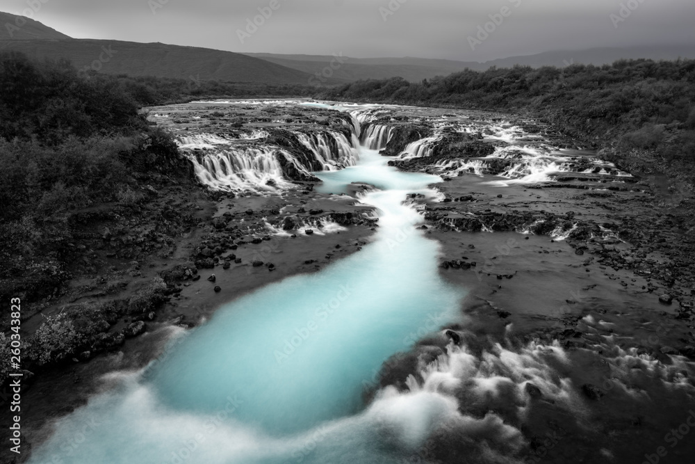 Bruarfoss Blue Waterfall in Iceland Stock Photo | Adobe Stock