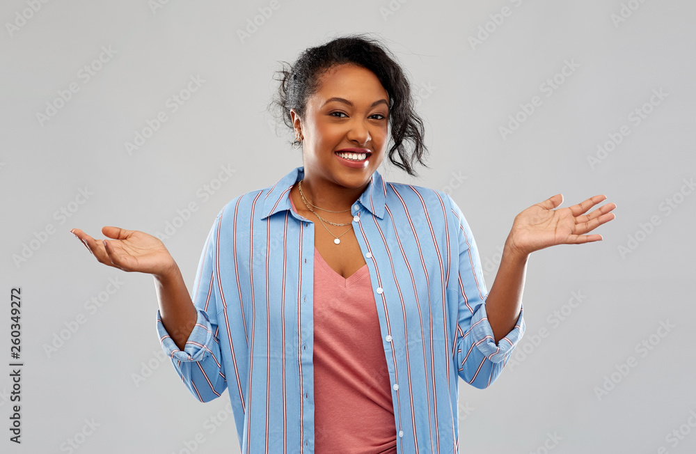 people, gesture and emotions concept - clueless african american young ...