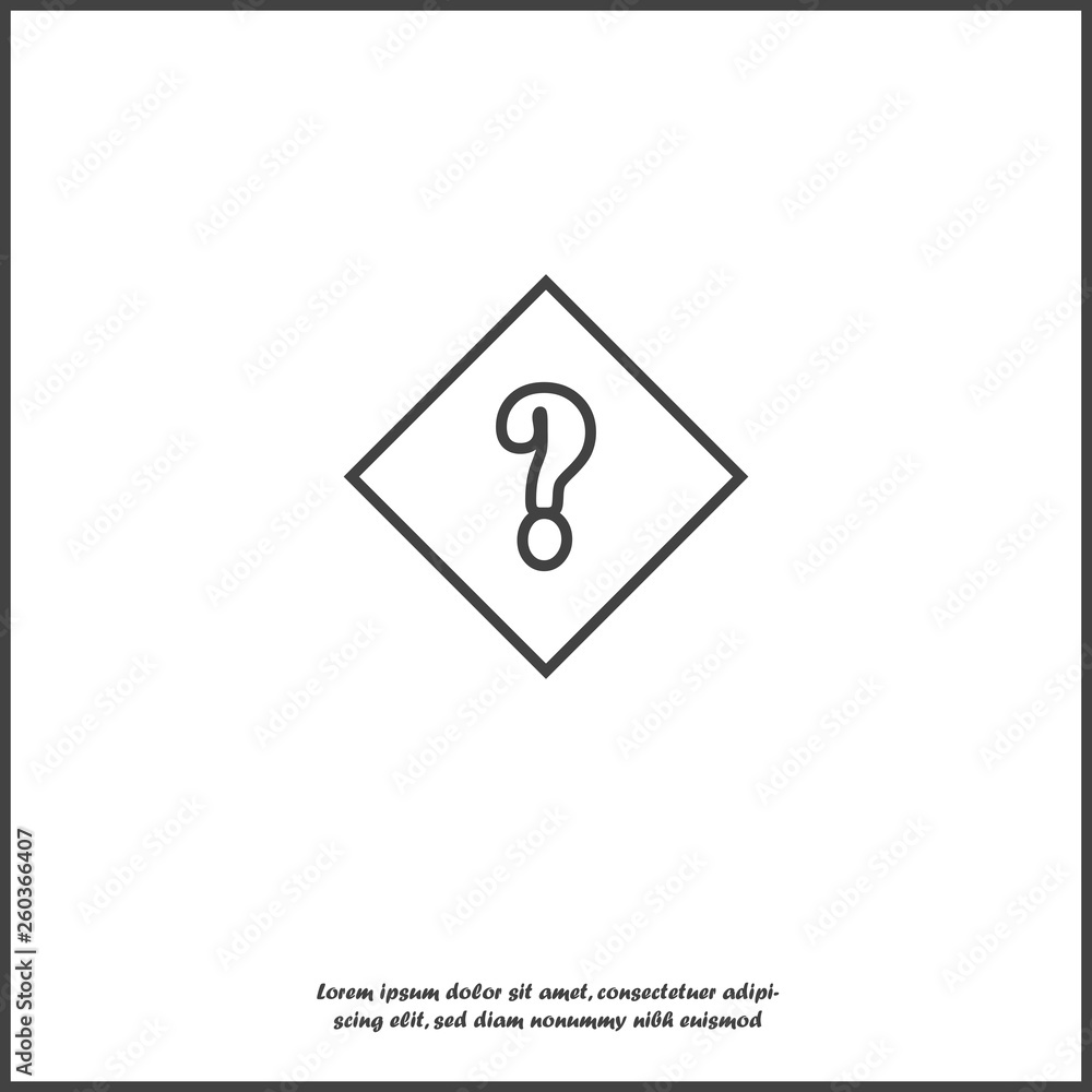 Vector icon question mark in a rhombus. Punctuation mark symbol on ...
