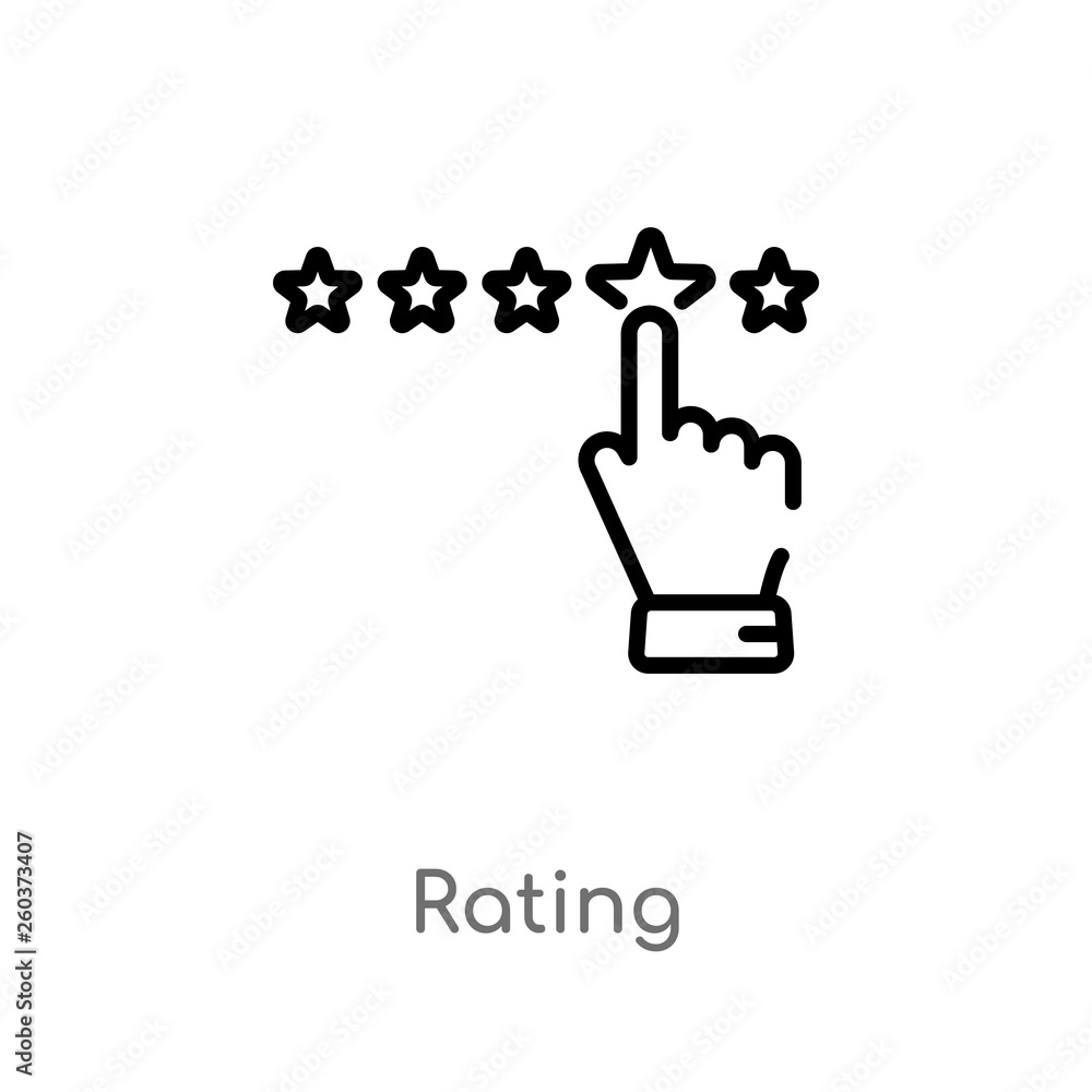 outline rating vector icon. isolated black simple line element ...
