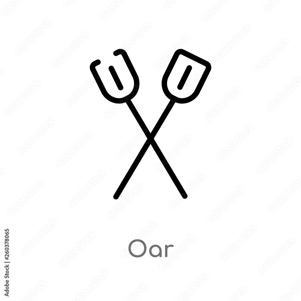 outline oar vector icon. isolated black simple line element ...