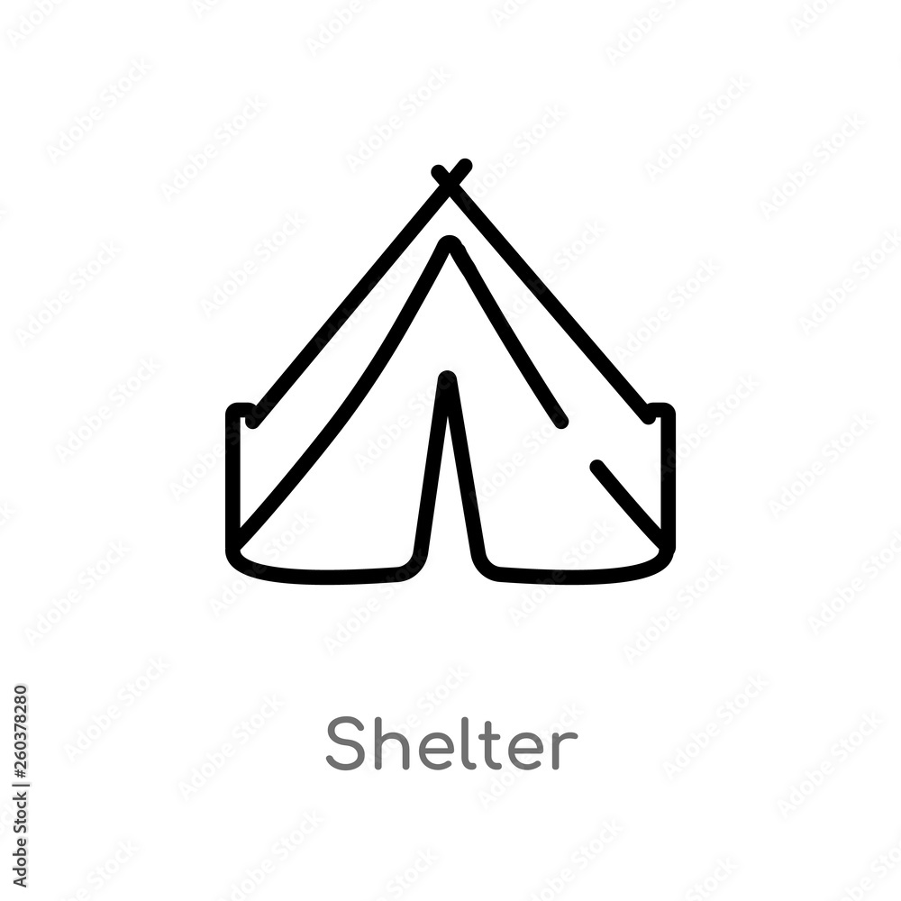 outline shelter vector icon. isolated black simple line element ...