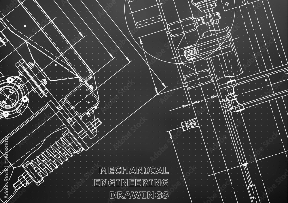 Blueprint. Vector engineering illustration. Computer aided design ...