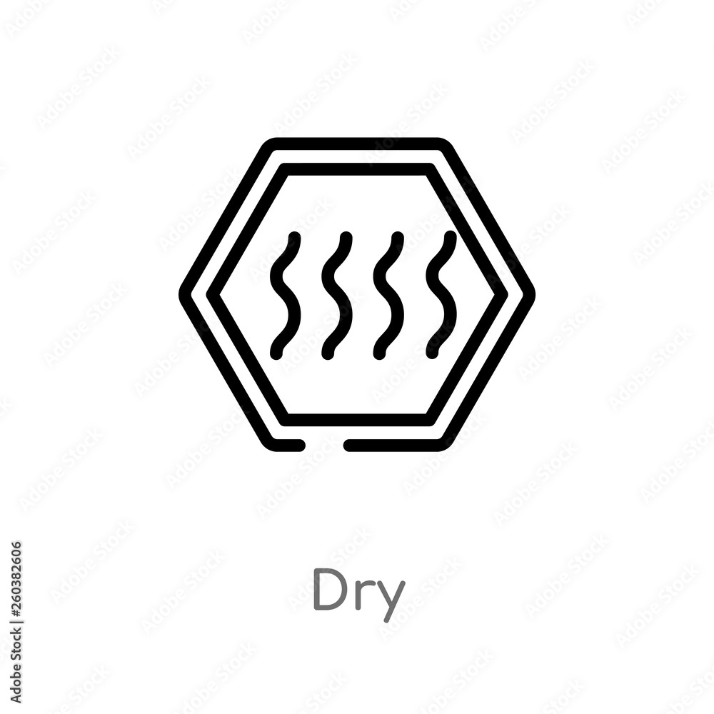 outline dry vector icon. isolated black simple line element ...
