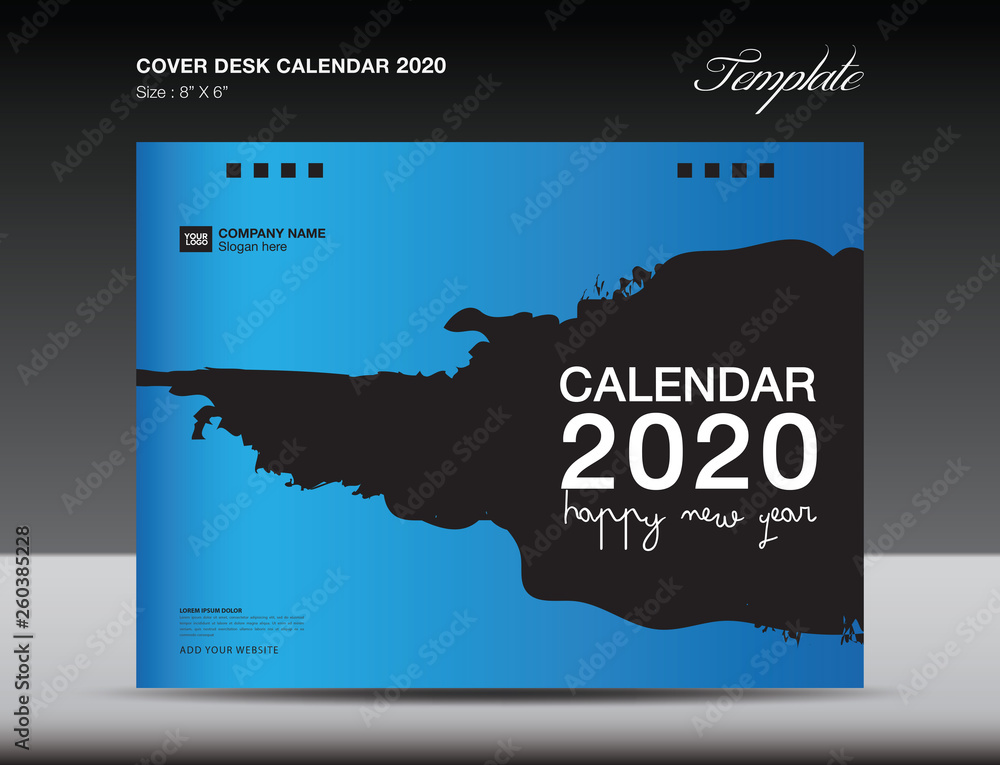 Cover Desk Calendar 2020 Design, flyer template, ads, booklet, catalog ...