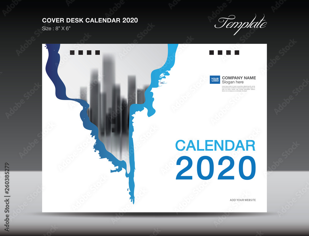 Cover Desk Calendar 2020 Design, flyer template, ads, booklet, catalog ...