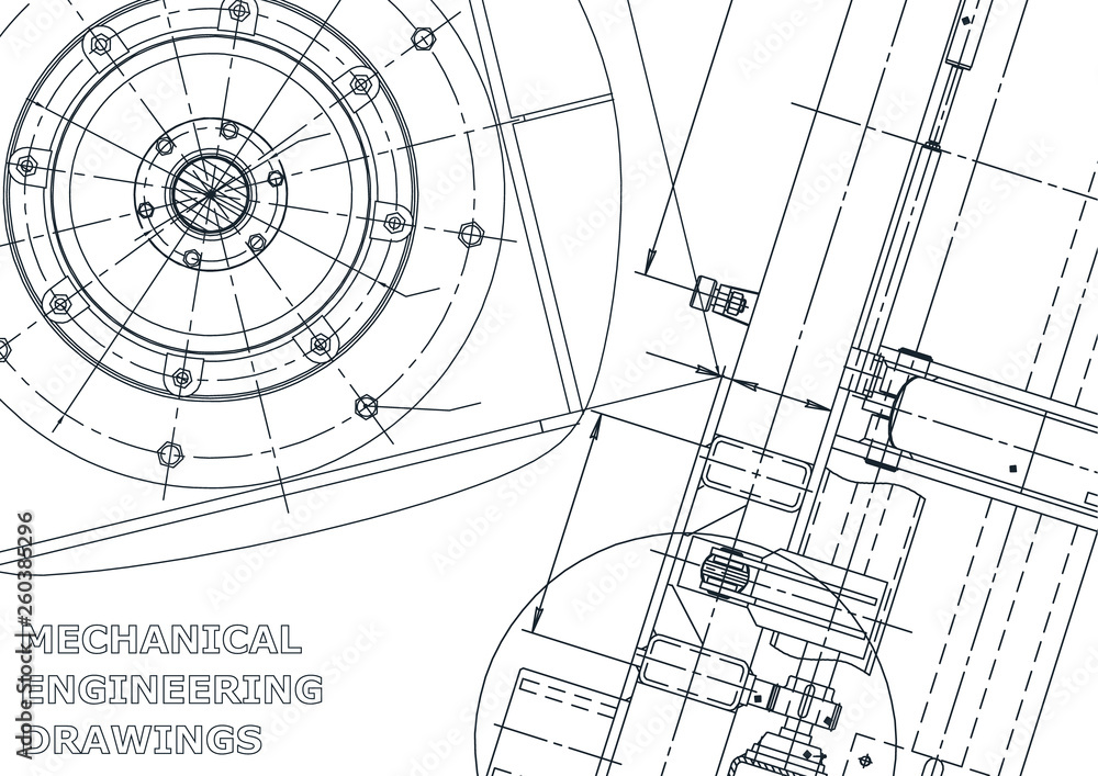 Cover, flyer. Vector engineering illustration. Blueprint, banner ...