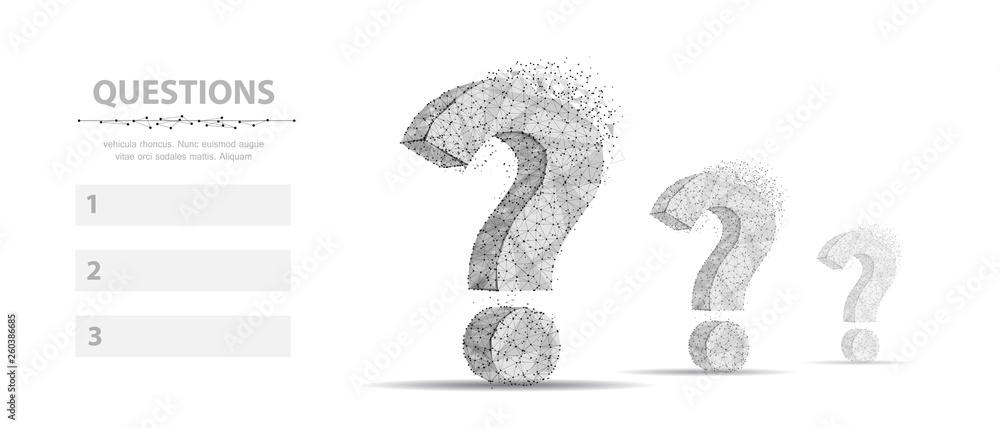 Question mark. 3d abstract vector infographic illustration isolated on ...