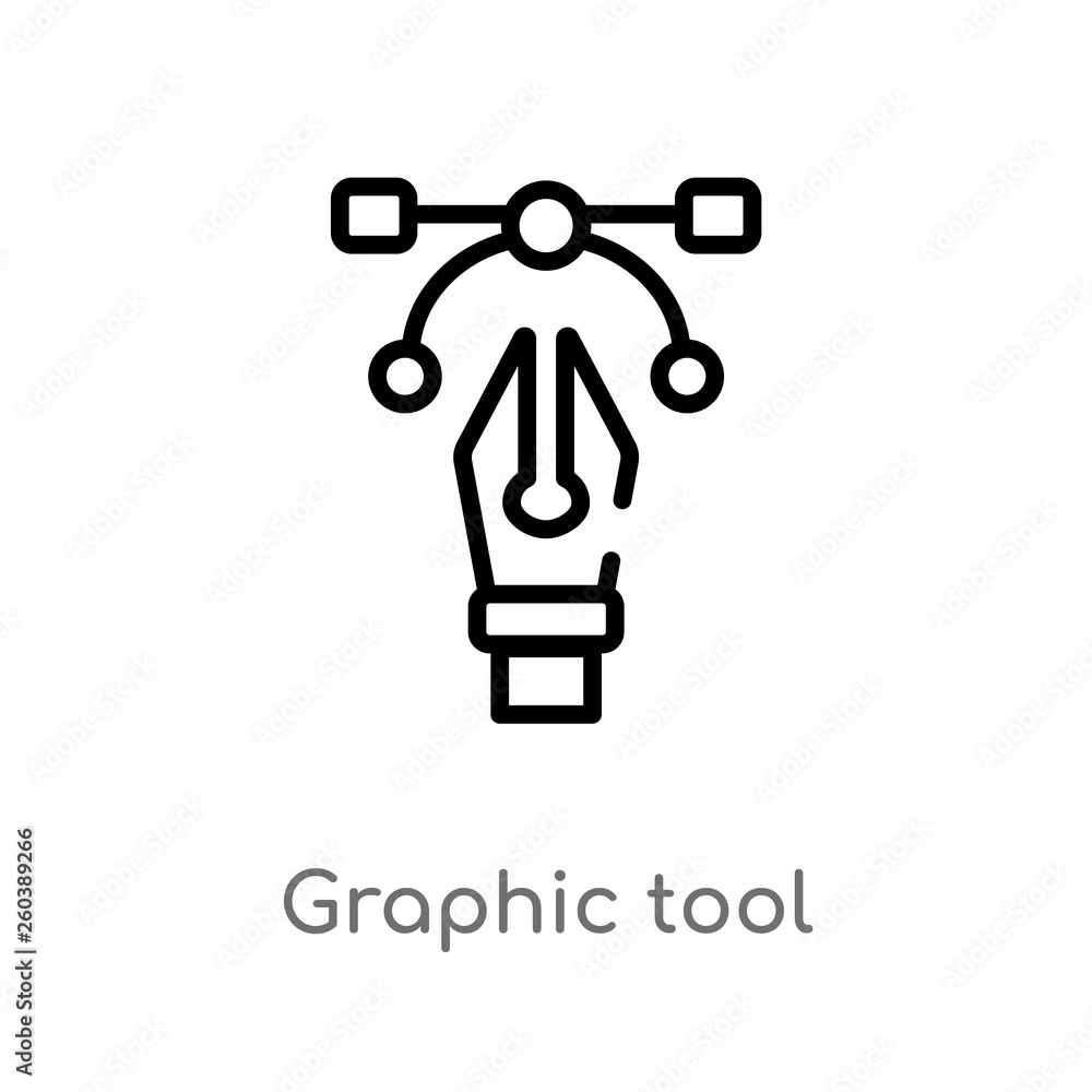 Outline Graphic Tool Vector Icon Isolated Black Simple Line Element Illustration From Creative