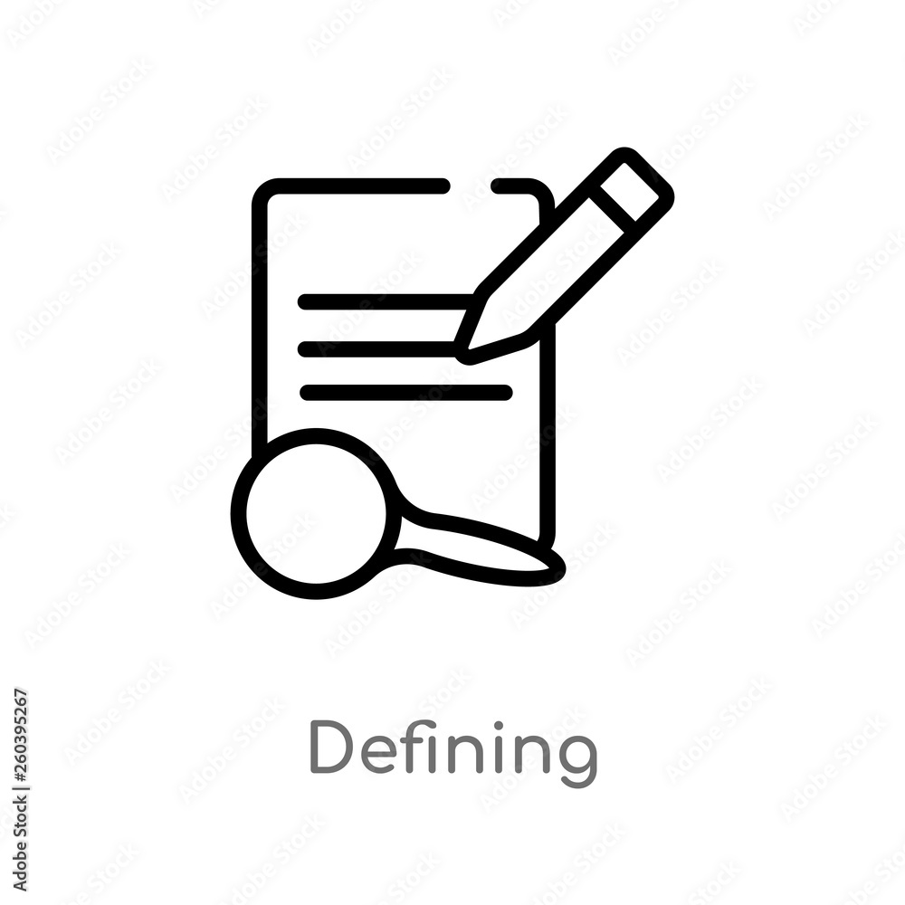 outline defining vector icon. isolated black simple line element ...