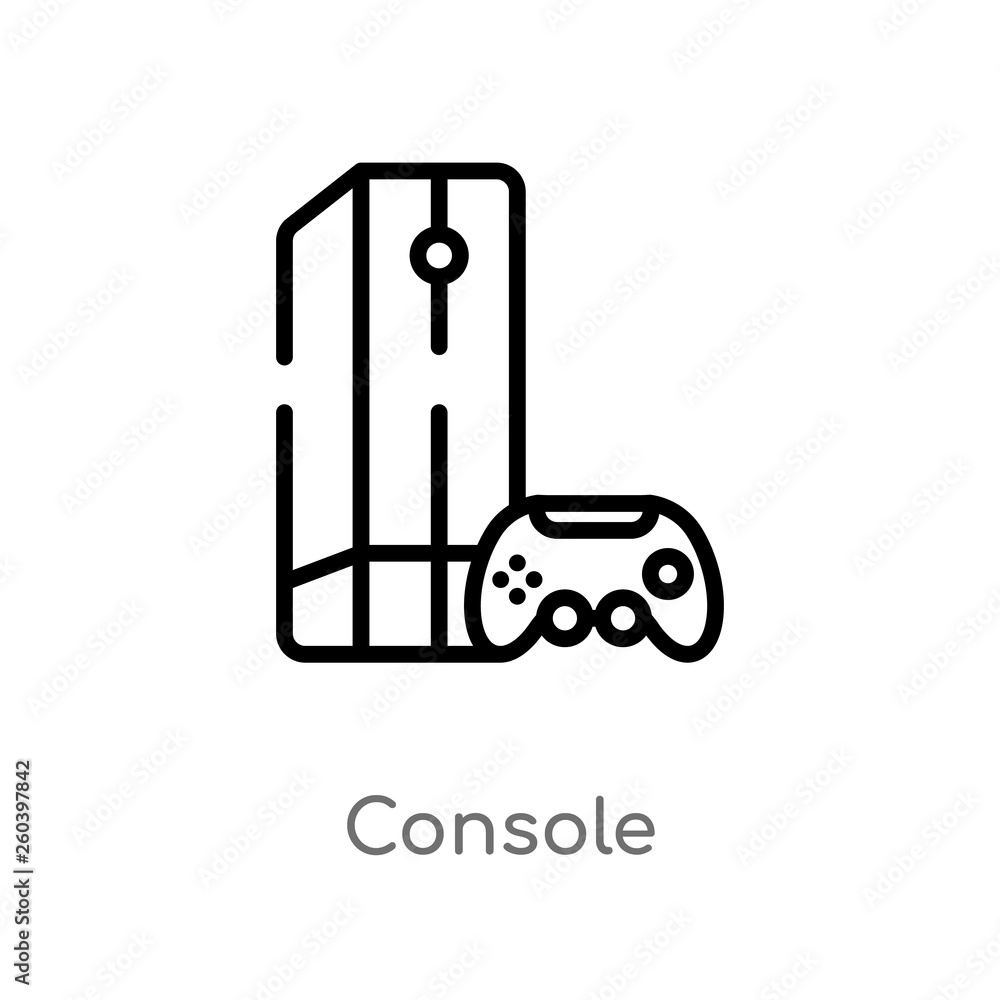 outline console vector icon. isolated black simple line element ...