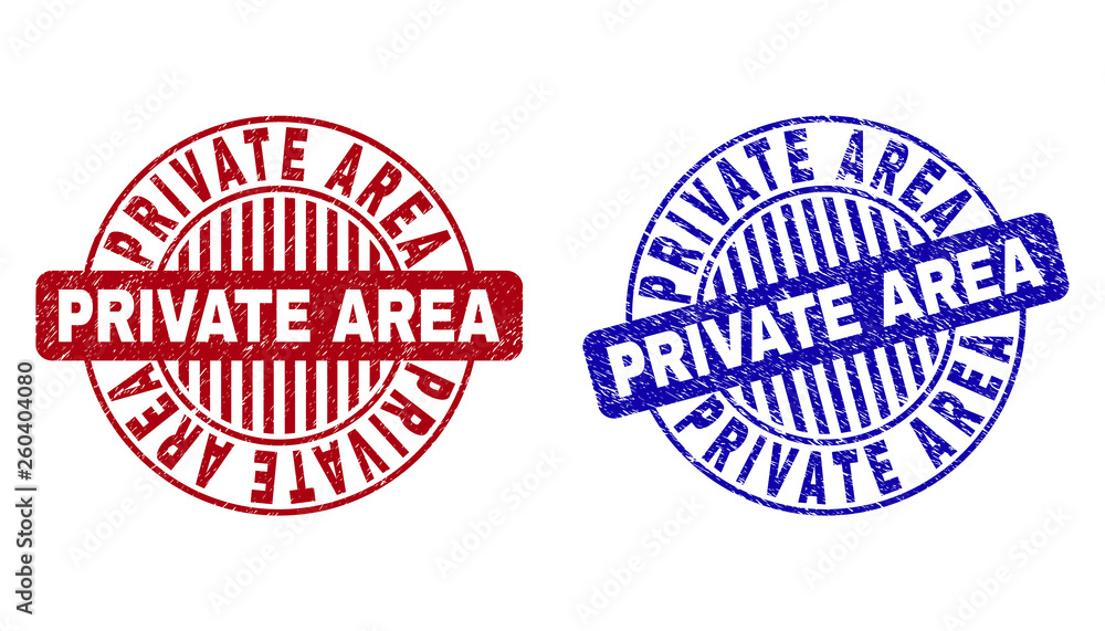Grunge PRIVATE AREA round stamp seals isolated on a white background ...
