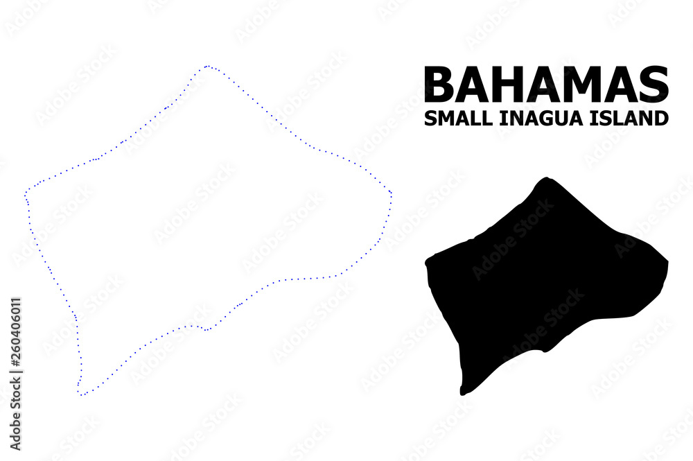 Vector Contour Dotted Map of Small Inagua Island with Name Stock Vector ...