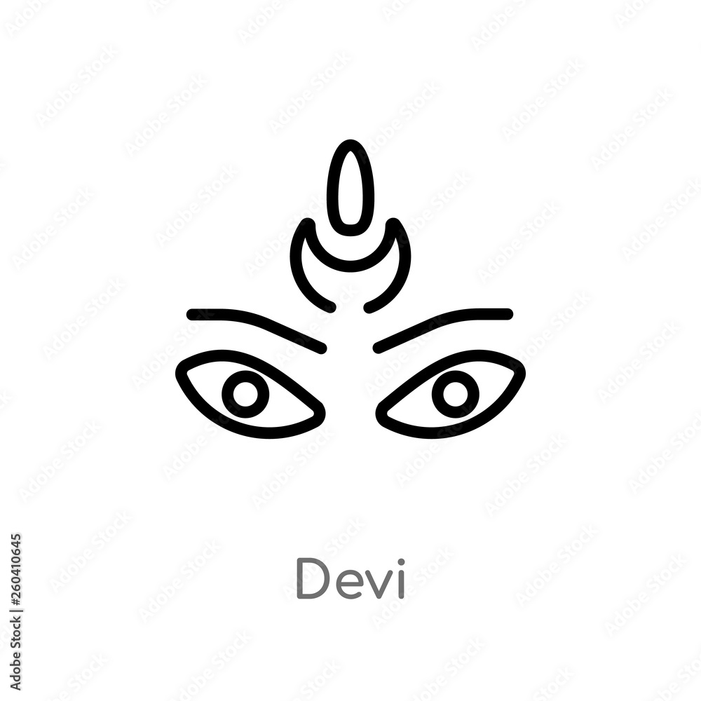 outline devi vector icon. isolated black simple line element ...