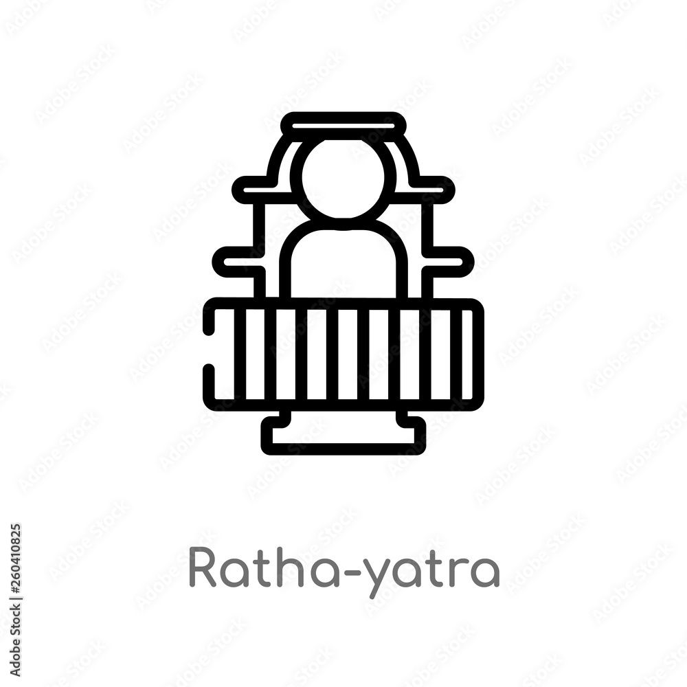 outline ratha-yatra vector icon. isolated black simple line element ...