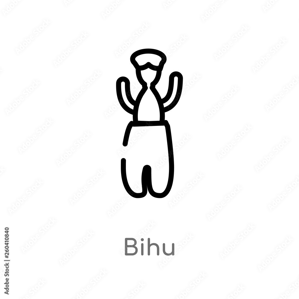 outline bihu vector icon. isolated black simple line element ...
