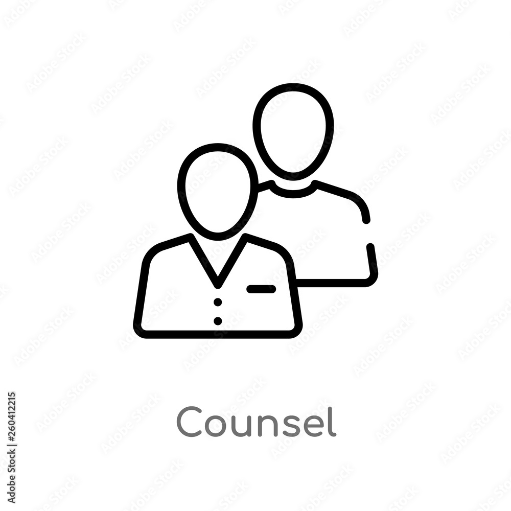 outline counsel vector icon. isolated black simple line element ...