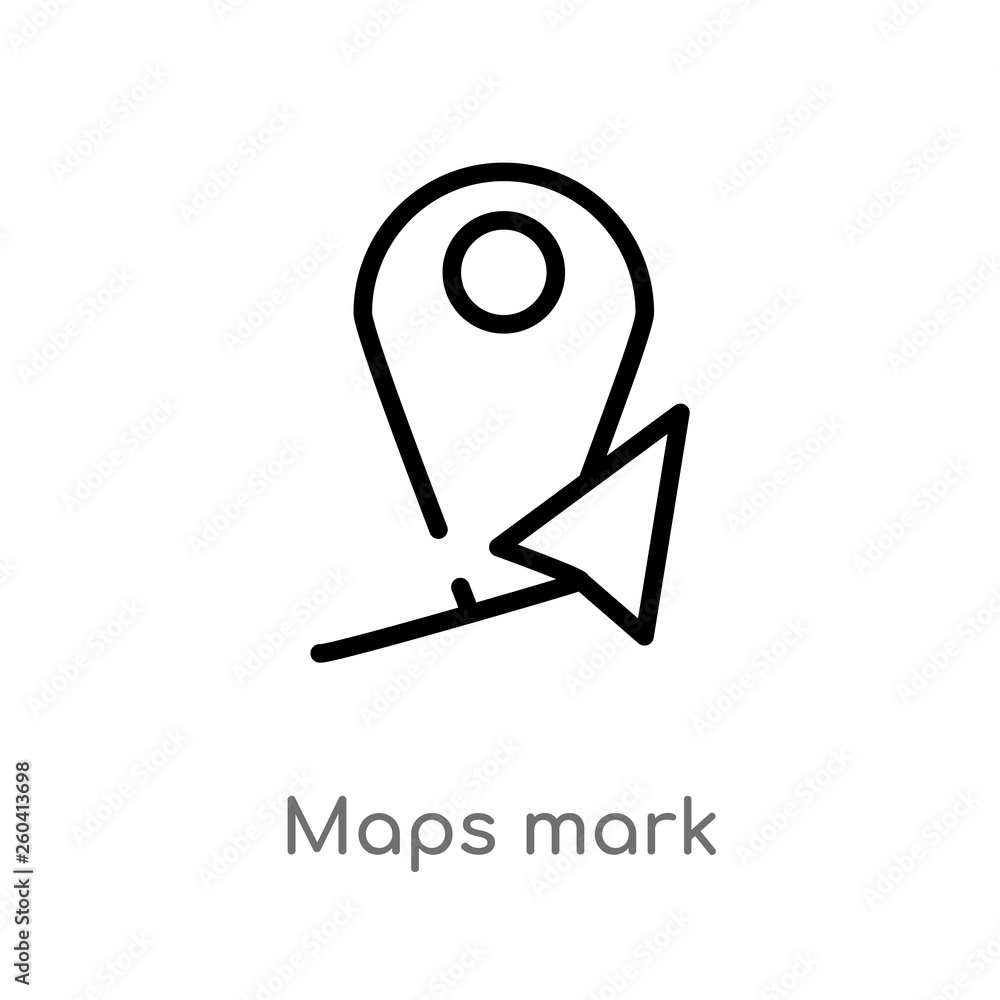 outline maps mark vector icon. isolated black simple line element ...