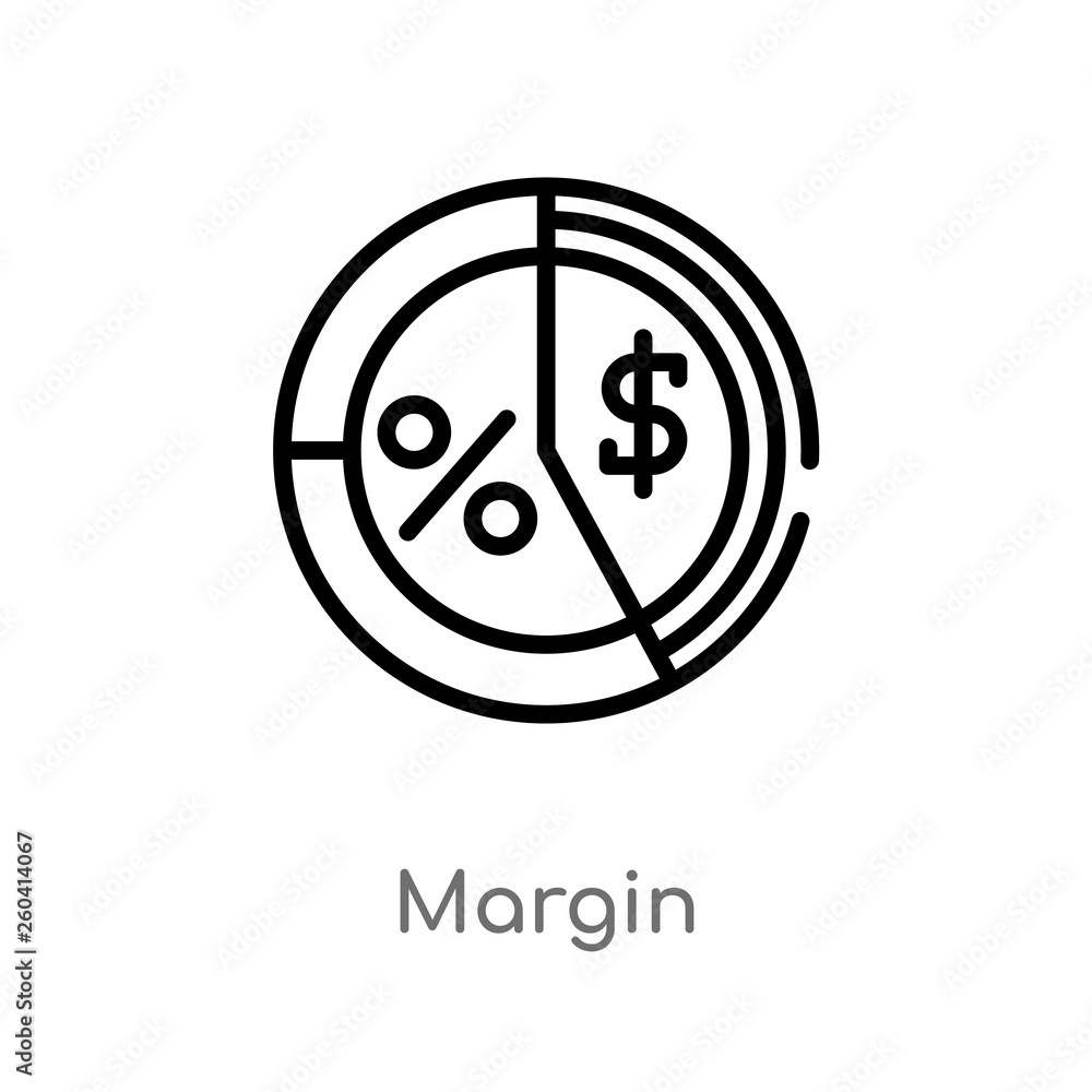 outline margin vector icon. isolated black simple line element ...