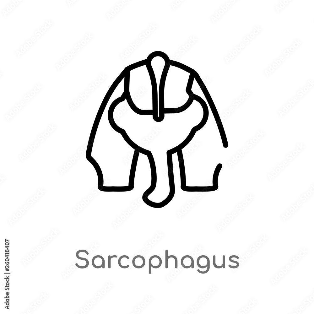 outline sarcophagus vector icon. isolated black simple line element ...