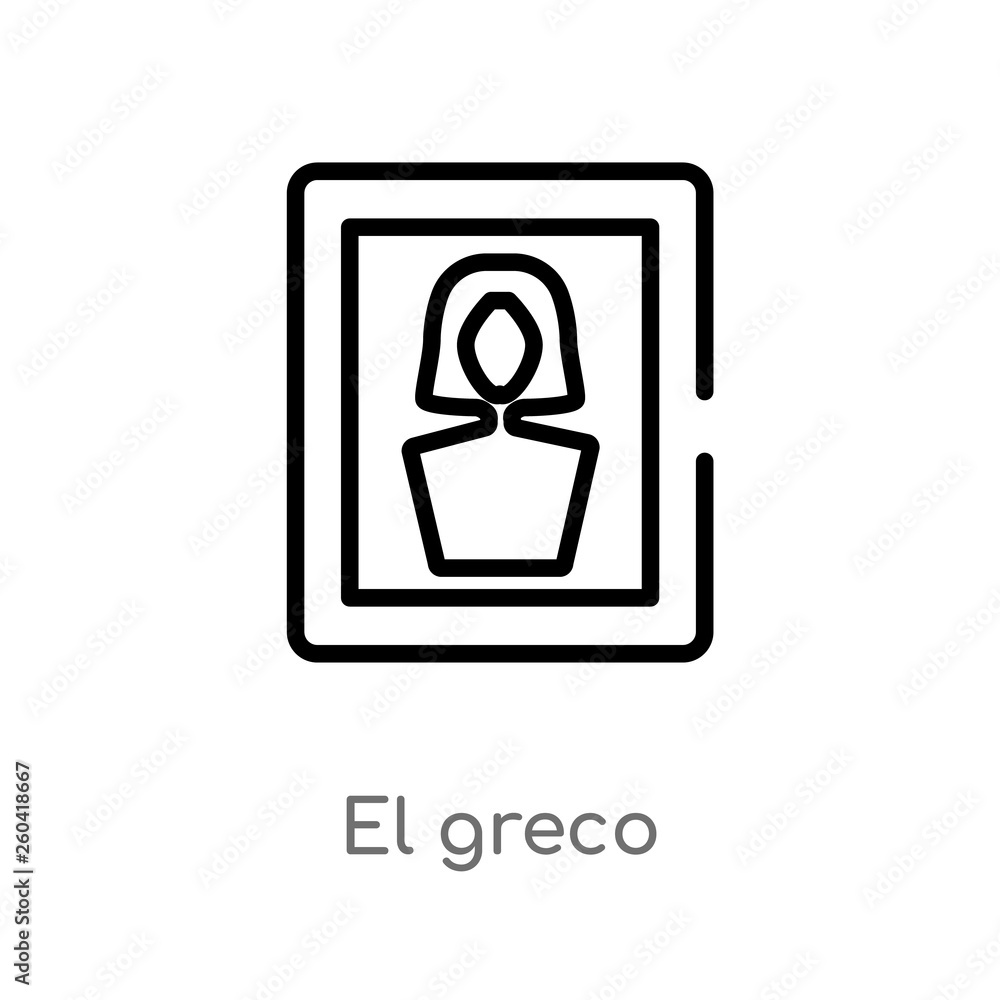 outline el greco vector icon. isolated black simple line element ...