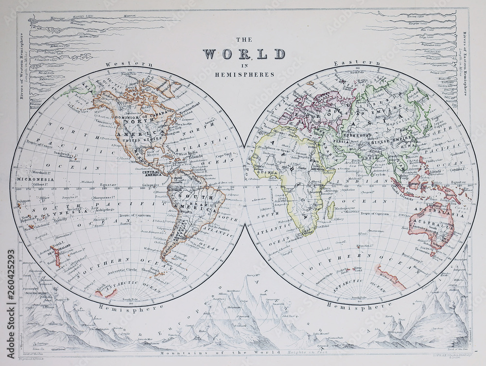 Old map. Engraving image Stock Illustration | Adobe Stock