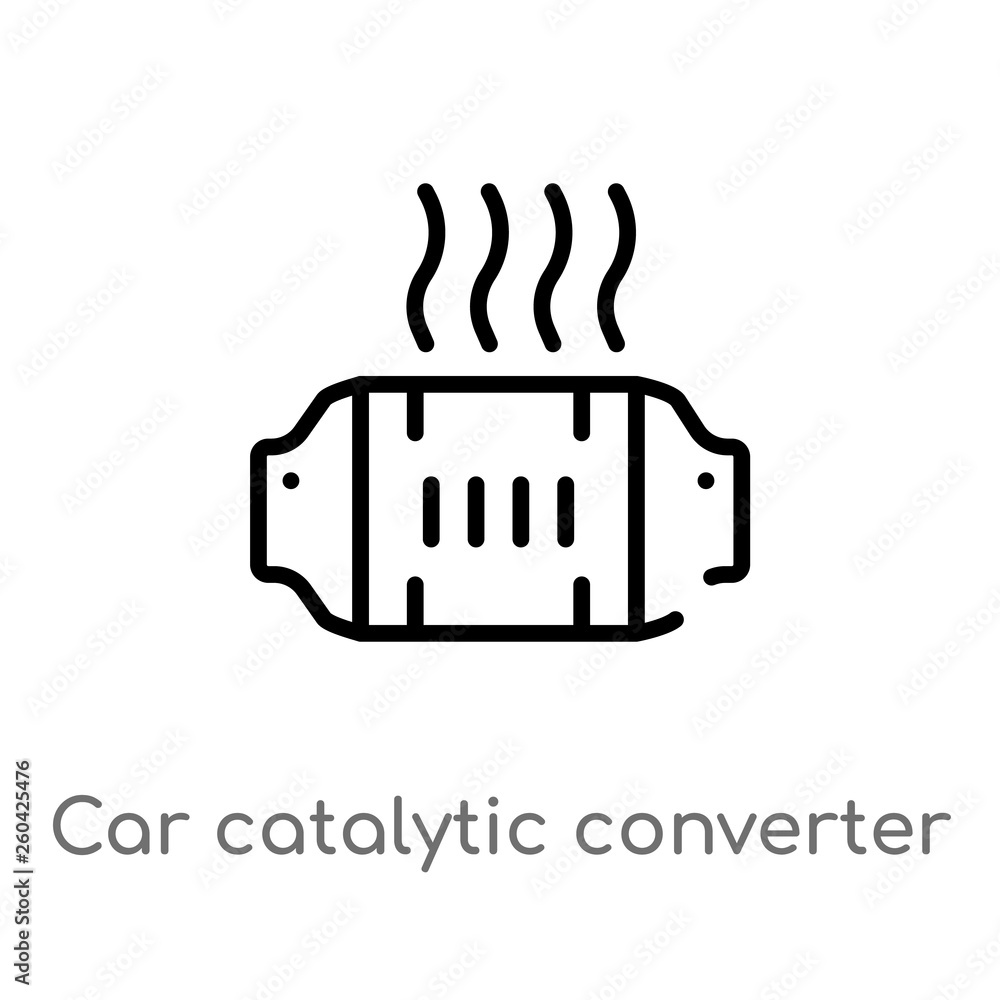 Vecteur Stock outline car catalytic converter vector icon. isolated ...