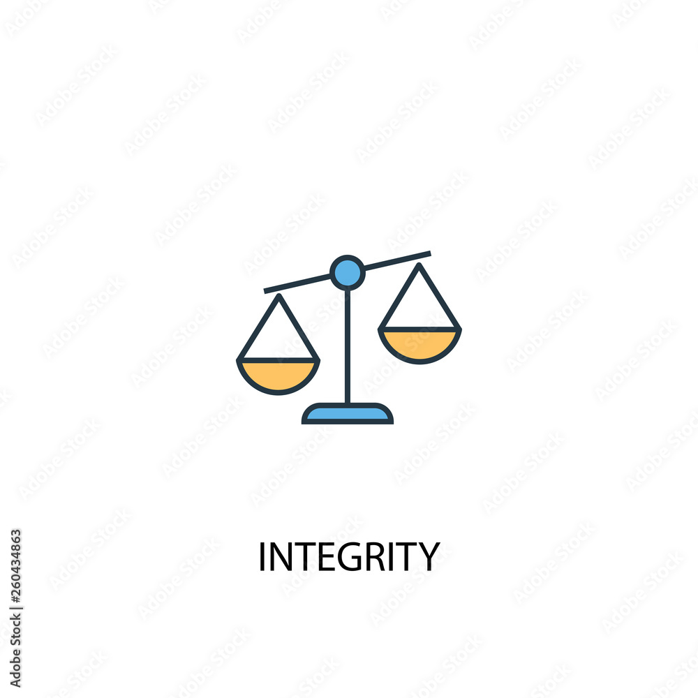 integrity concept 2 colored line icon. Simple yellow and blue element ...
