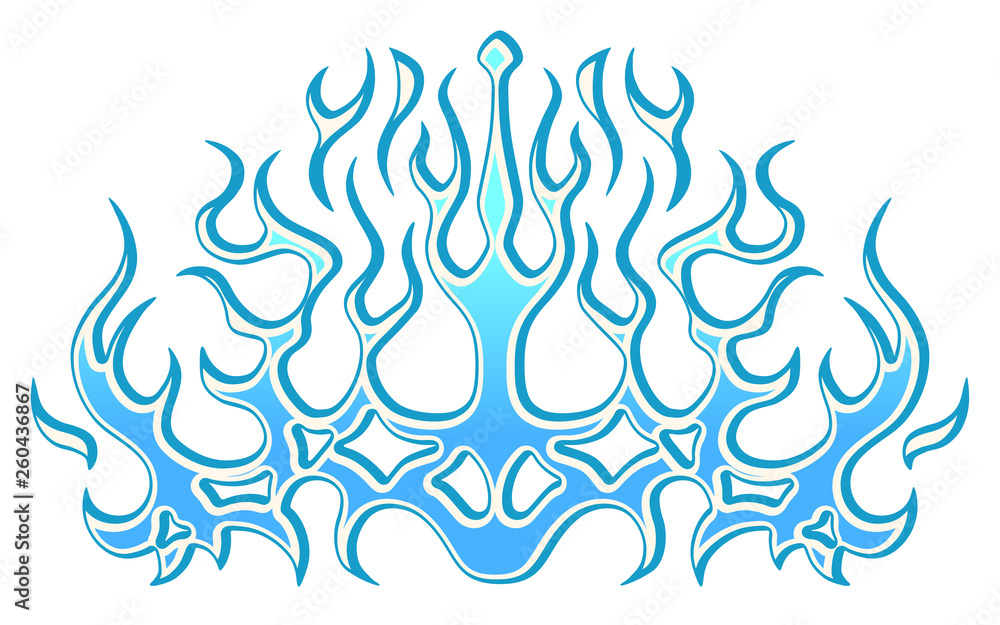 Blue Tribal Flames