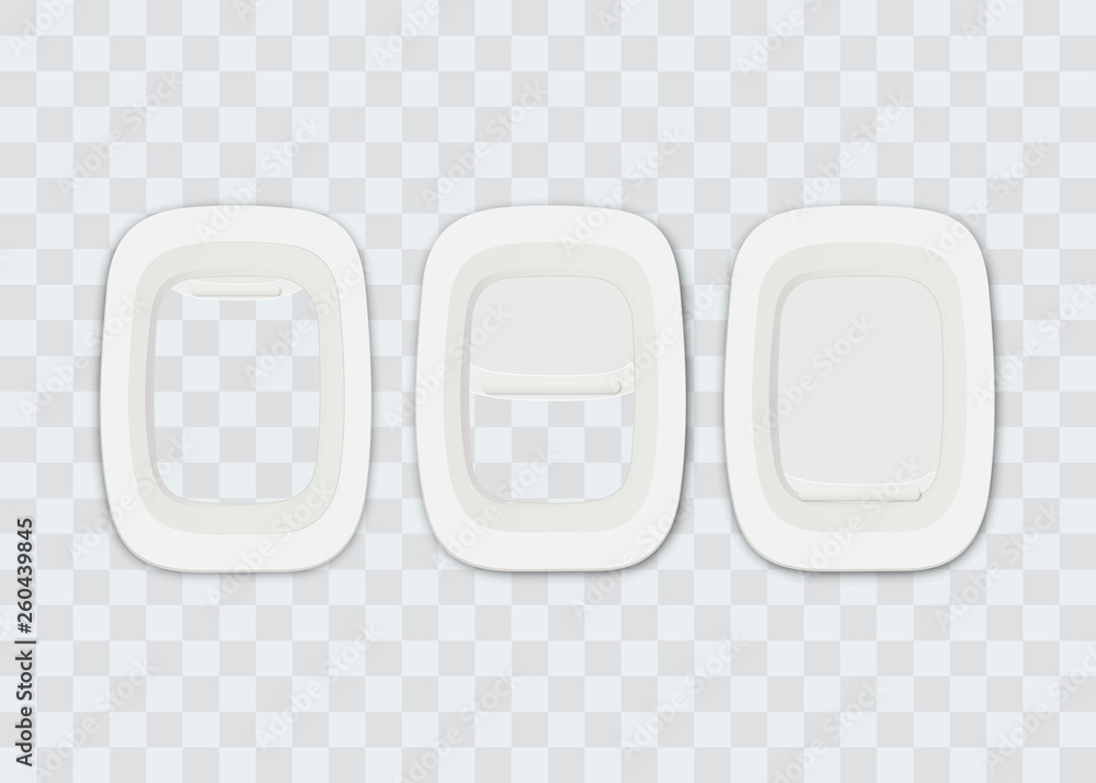 Vector realistic airplane window, aircraft illuminator.Vector ...