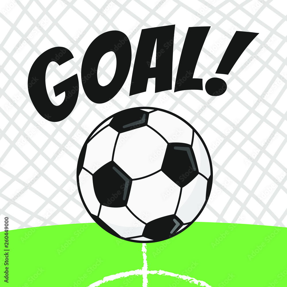Soccer Ball Going Into The Net Cartoon
