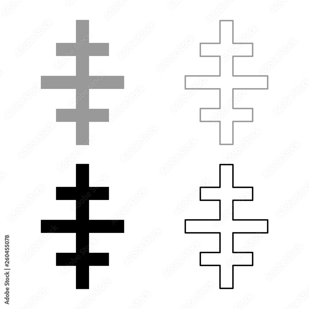 Poster Cross papal roman church icon set black color vector ...