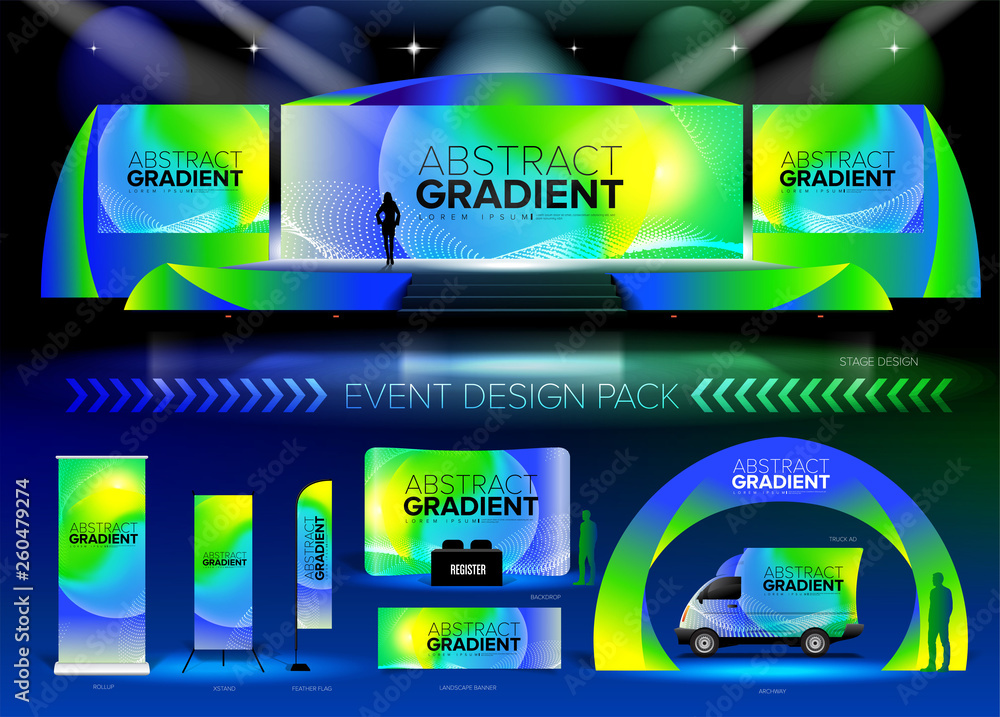 A pack of 3D event design medias in vector format, with a sample of ...