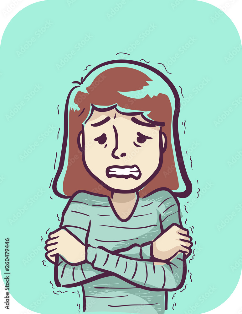 Girl Symptom Cold Shaking Illustration Stock Vector | Adobe Stock