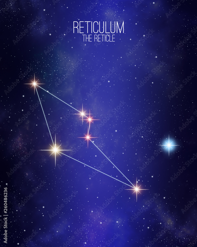 Reticulum the reticle constellation map on a starry space background ...