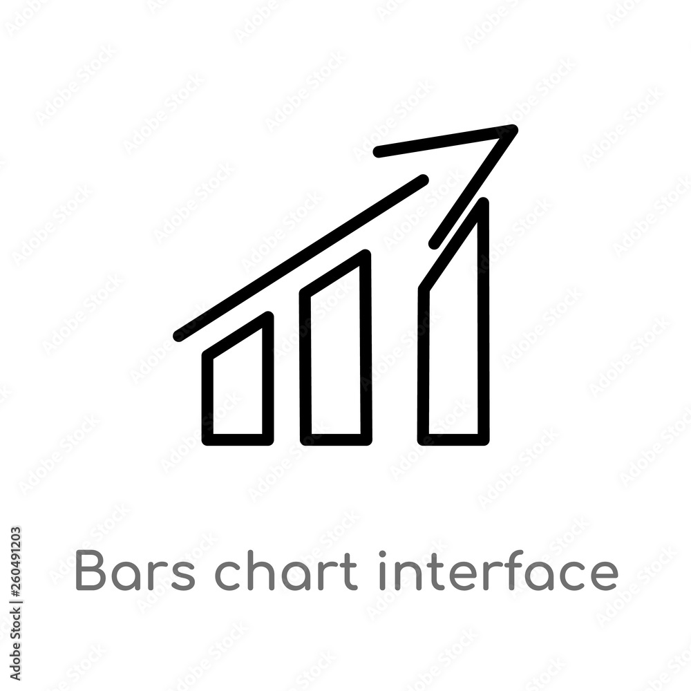 outline bars chart interface ascending vector icon. isolated black simple line element ...