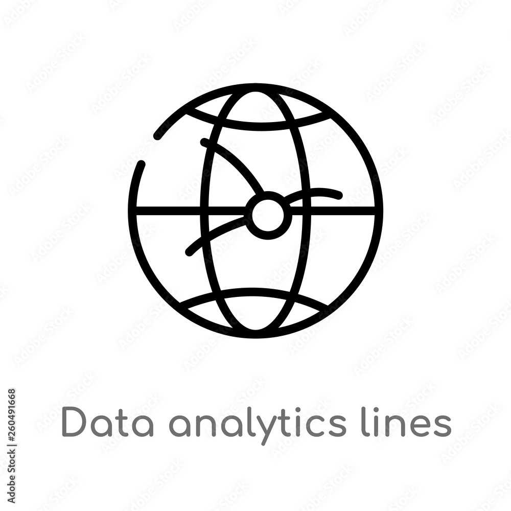 outline data analytics lines on spherical grid vector icon. isolated ... outline data analytics lines on spherical grid vector icon. isolated ...
