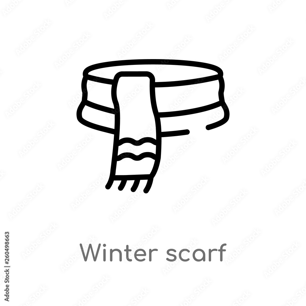 Winter Scarf Outline