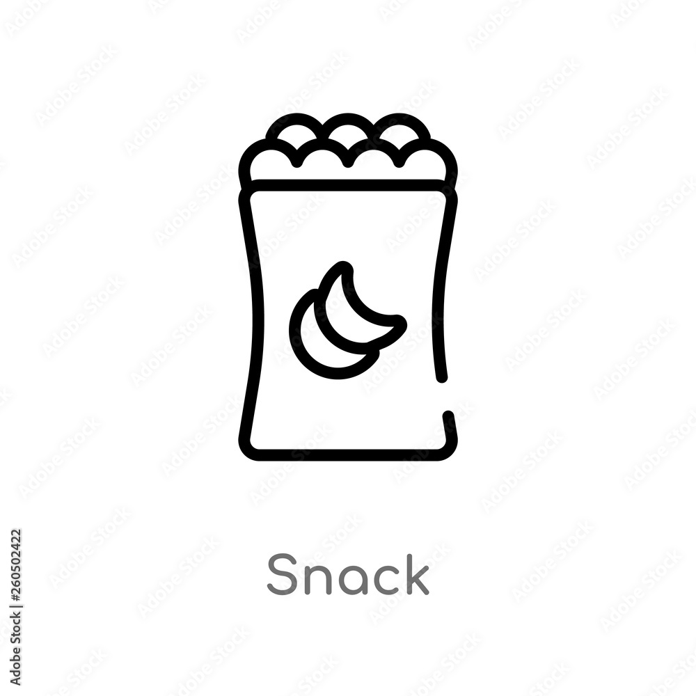 outline snack vector icon. isolated black simple line element ...