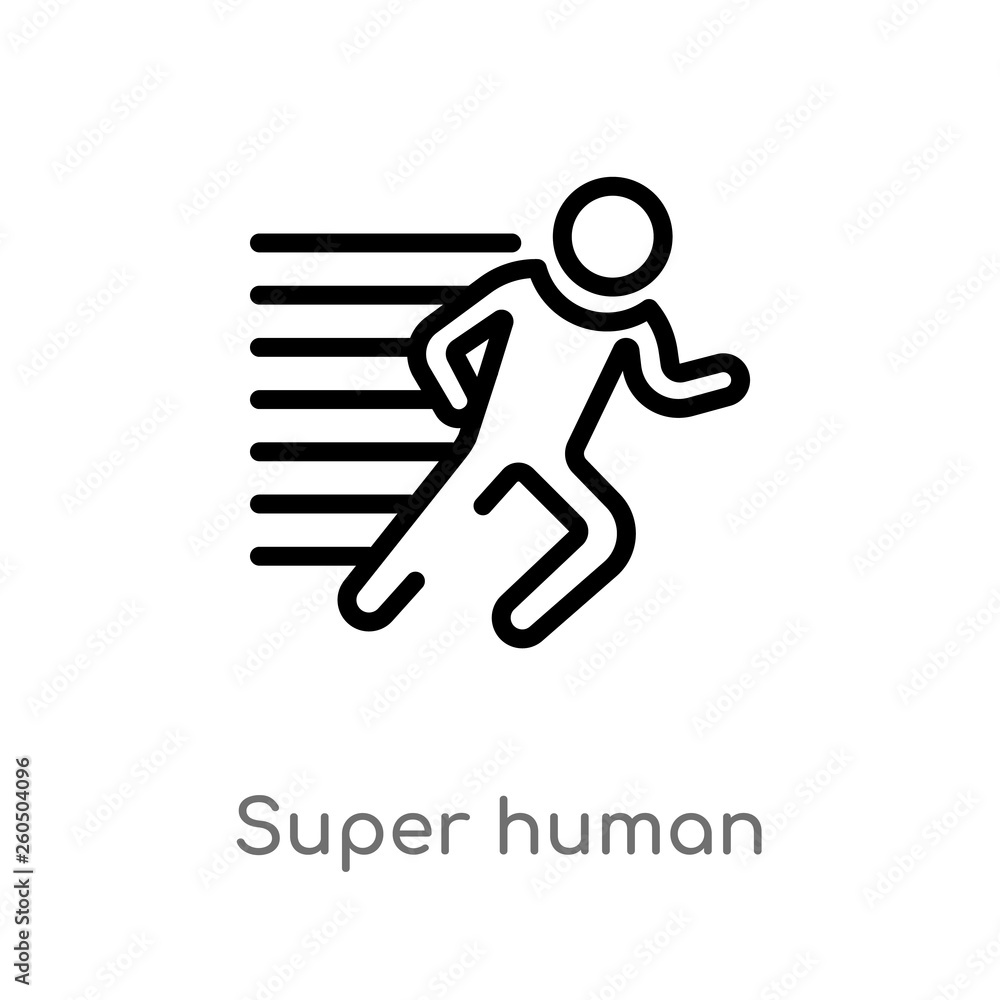 outline super human vector icon. isolated black simple line element ...