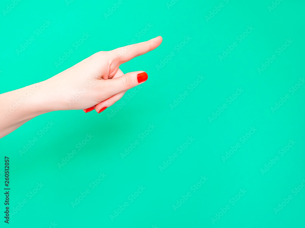 The Hey You Hand Sign Look At This Sign. Female hand finger pointing ...