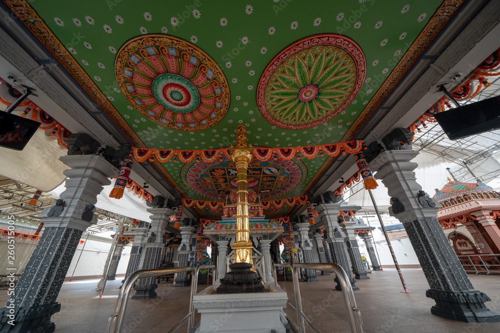 Interior of Sri Srinivasa Perumal Temple, Singapore Stock Photo | Adobe ...