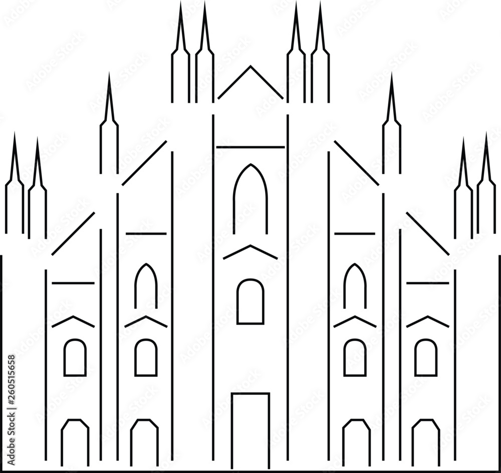 Duomo di Milano - Cattedrale logo vettoriale - Milano , Italia Stock ...