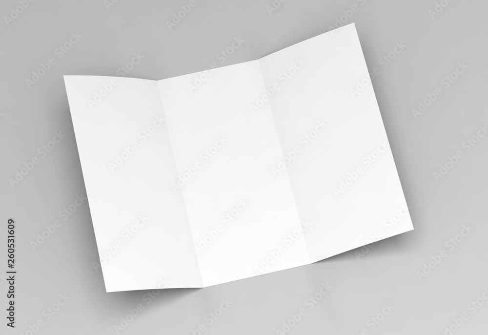 Blank white fold brochure for mock up template design Stock ...